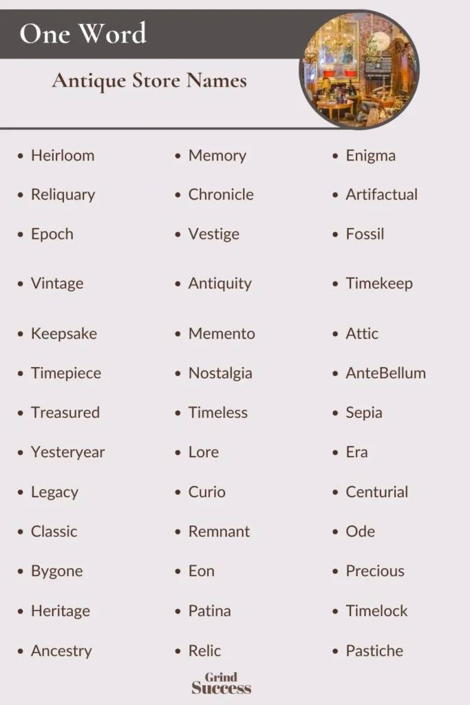 999 Catchy Antique Store Name Ideas Generator 2024 999 Catchy Antique Store Name Ideas Generator 2024